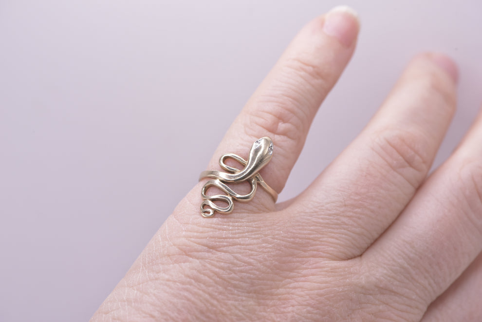 Kaa 2 - 9ct gold snake ring – Golden Delicious Vintage
