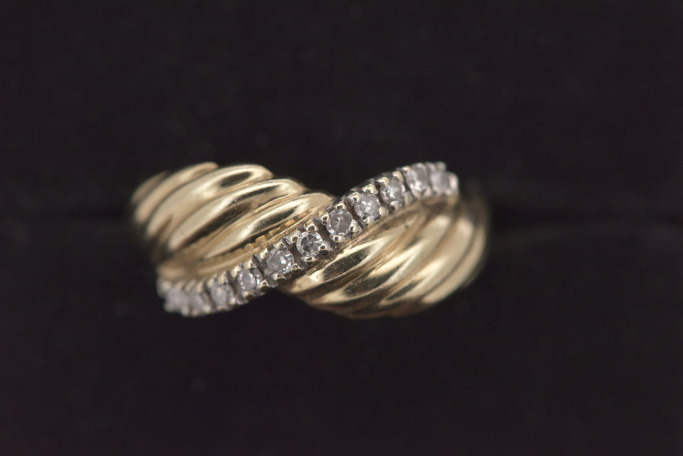 Zoe - Crossover croissant with diamonds – Golden Delicious Vintage